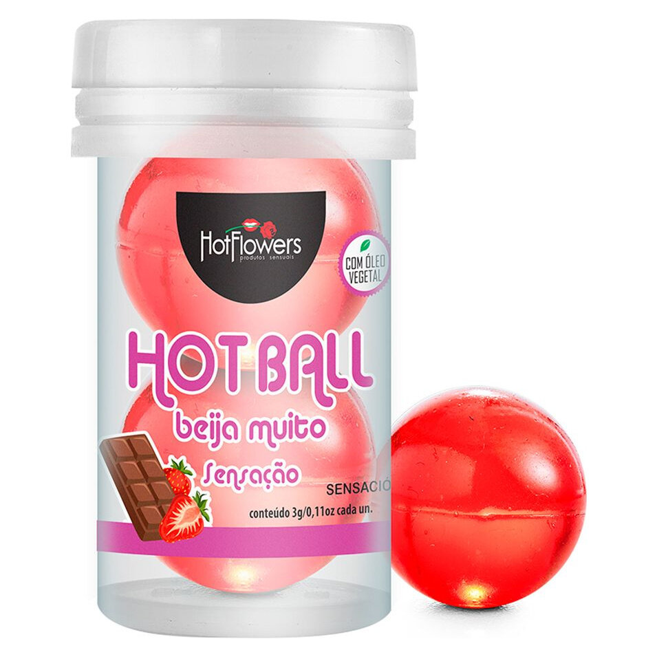 Лубрикант на масляной основе с ароматом шоколада и клубники Hot Ball Beija Muito, 6 г
