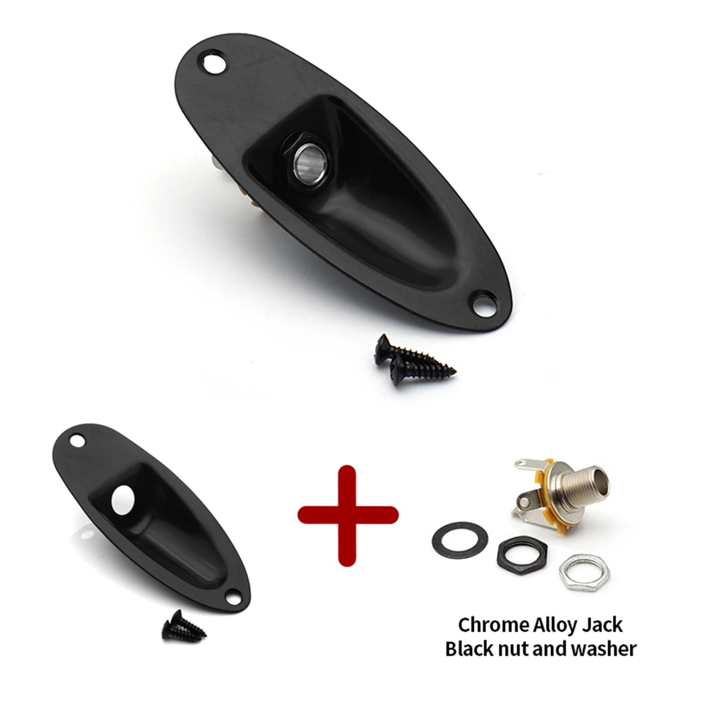 Гитарный разъем Aurromusic 1/4 дюйма моно металлический Черный, Black(Alloy Jack)