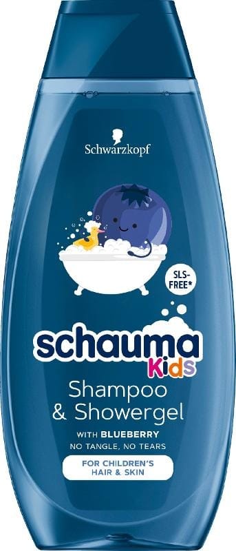 Средство для душа Шаума Kids, шампунь и гель для душа 2 в 1 для мальчиков, черника, 400 мл