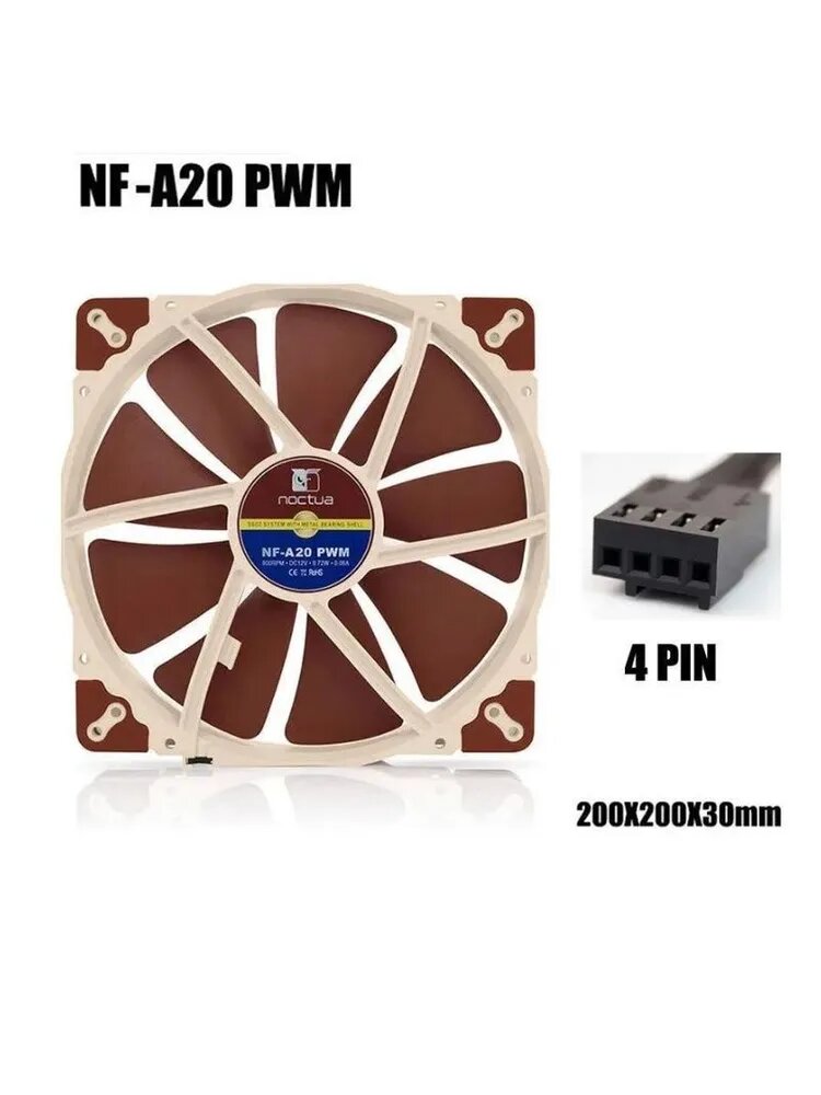 Корпусный вентилятор Noctua NF-A20 PWM 200x200x30мм 4
