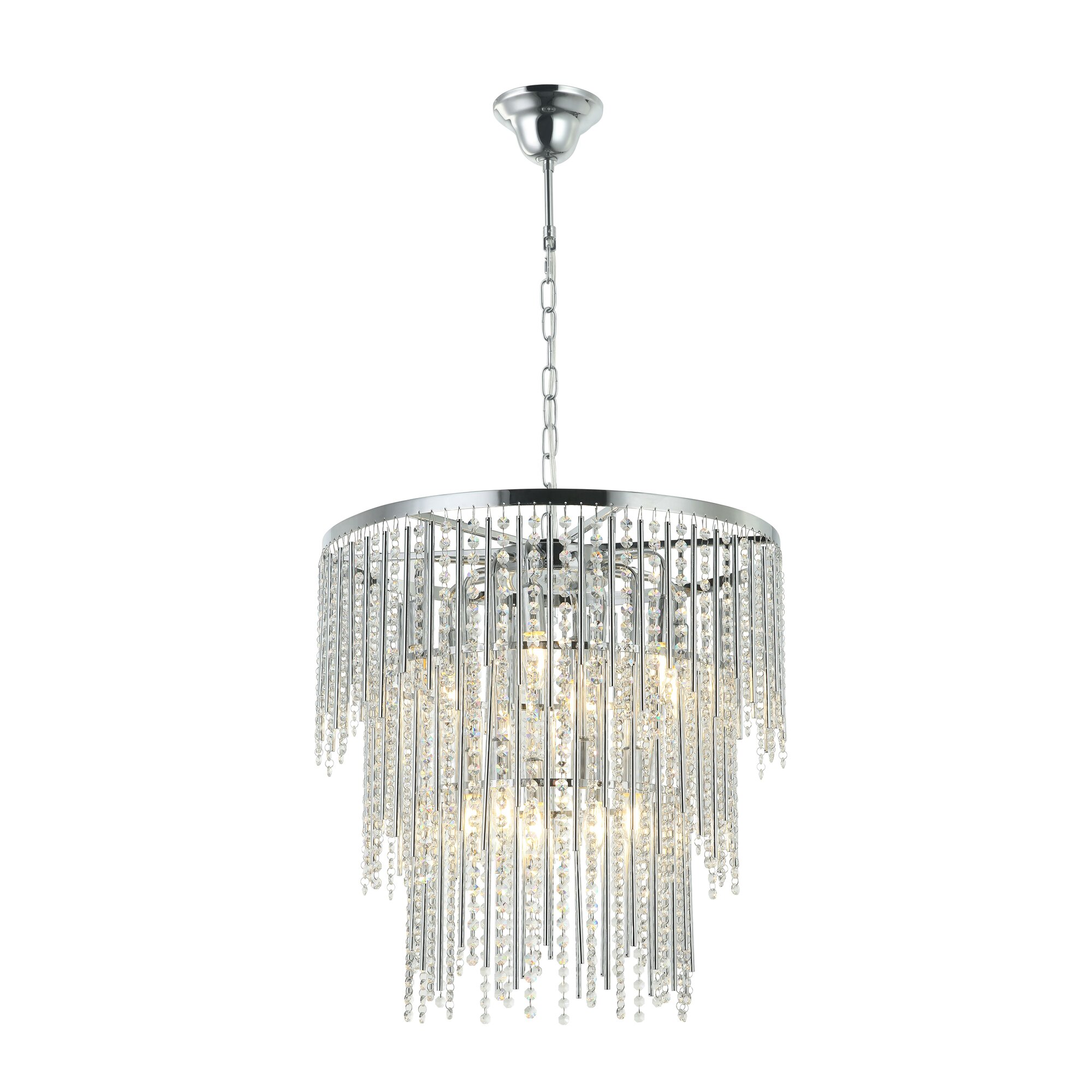 Каскадная люстра Stilfort Grandex 2145/09/12P, 12×E14 по 40 Вт, хром