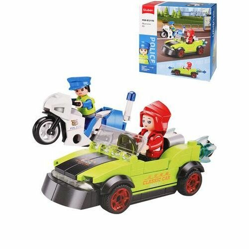 Конструктор Huada Toys Sluban 98 деталей полицейский транспорт + фигурки, от 6 лет, M38-B1217D