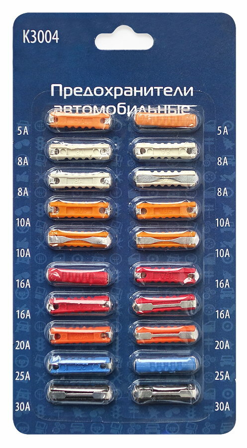 Набор предохранителей 20 шт. цилиндр. 5 a - 30 a