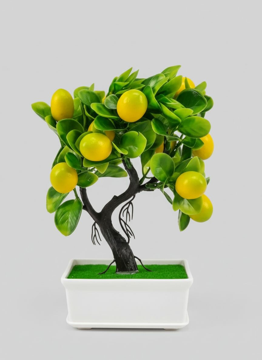 Дерево лимон искусственное декоративное в горшке 24см Decoratr