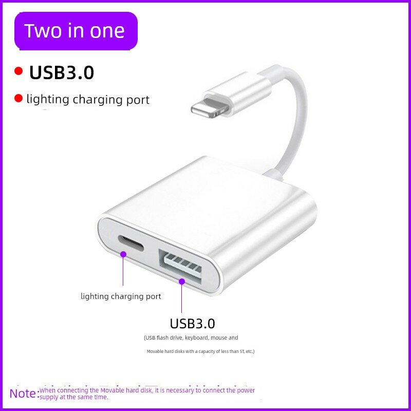 2-в-1 OTG-адаптер Lightning в USB 3.0 с портом зарядки для iPhone/iPad