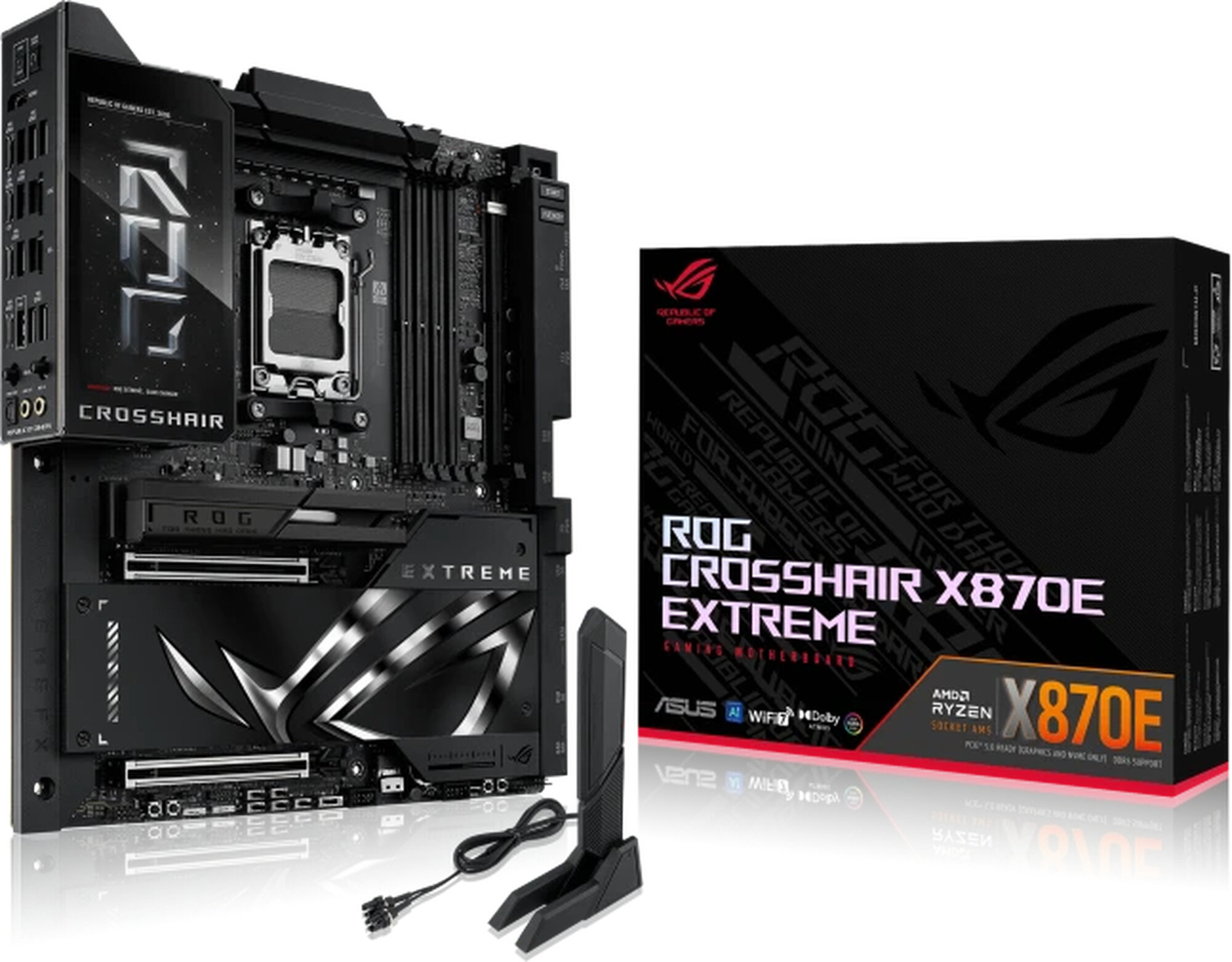 Материнская плата ASUS ROG CROSSHAIR X870E EXTREME (AM5/AMD X870E/4xDDR5/2xPCI-Ex16/5xM.2/SB/Wi-Fi/BT/GLAN/HDMI/E-ATX)