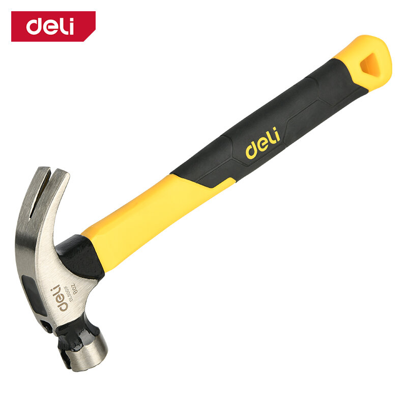 DELI Молоток-гвоздодер 225гр DL5001F (магнит, противоскользящий боек, фиберглассовая рукоять) 168271