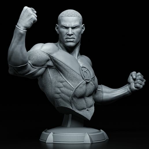 Сборная модель Green Lantern (DC Comics), бюст, 142мм для покраски