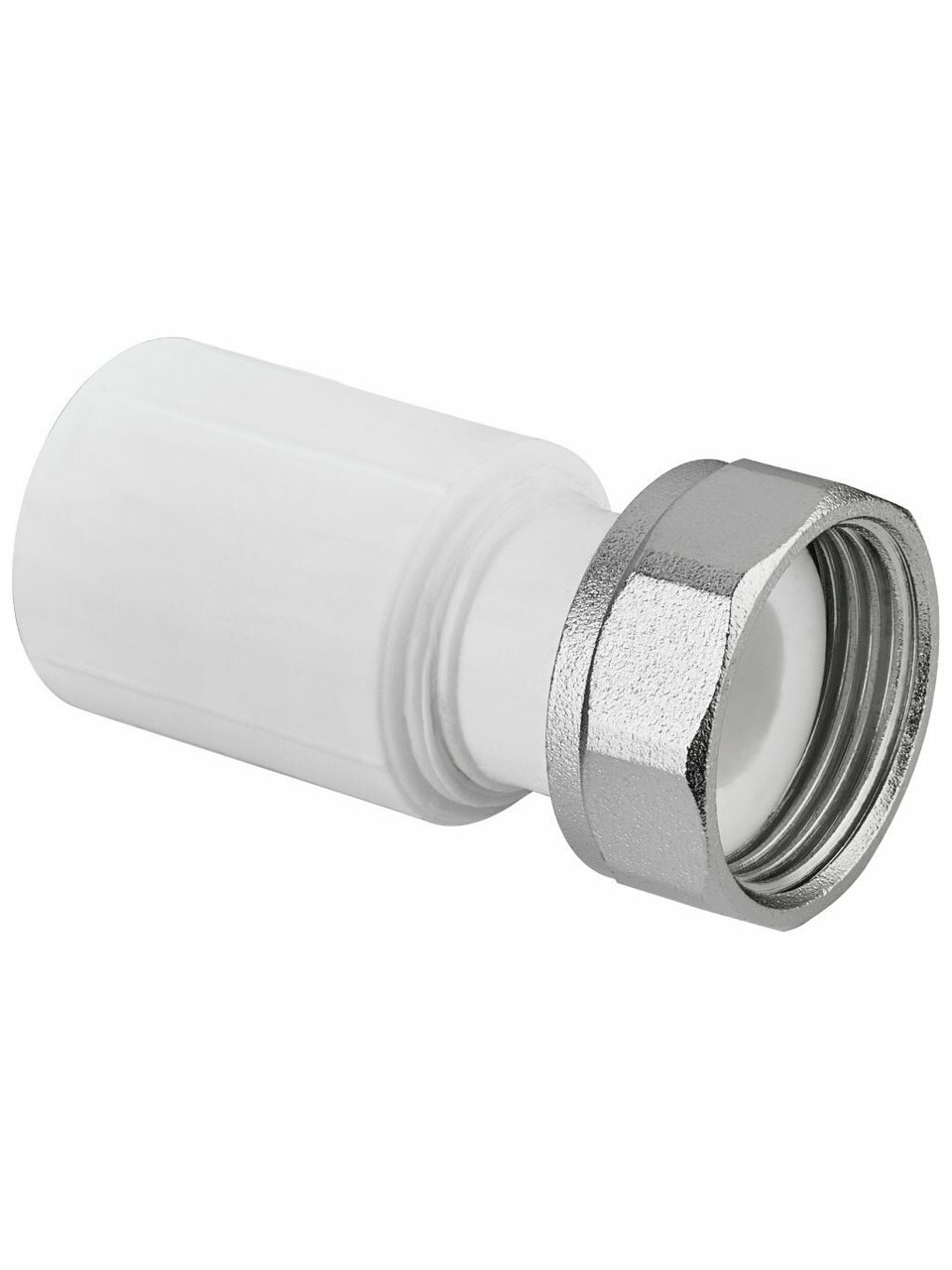 Муфта с накидной гайкой РосТурПласт полипропилен латунь d20х1/2' белая для водоснабжения и отопления