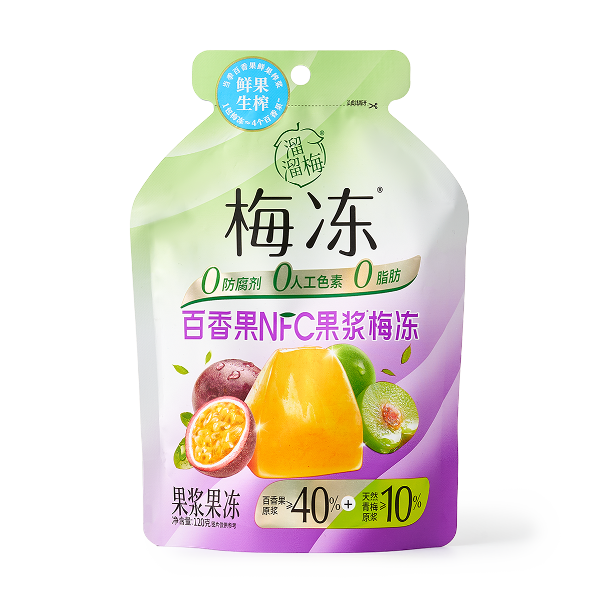 Желе Liuliumei "Зелёная слива и Маракуйя", порционное, дой-пак, 120 г