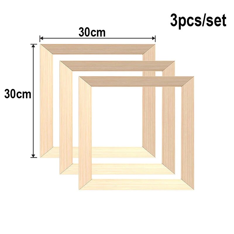 Деревянные рамки 30x30 см, 3 шт.