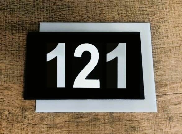 Цифры на дверь, табличка с номером черная 121