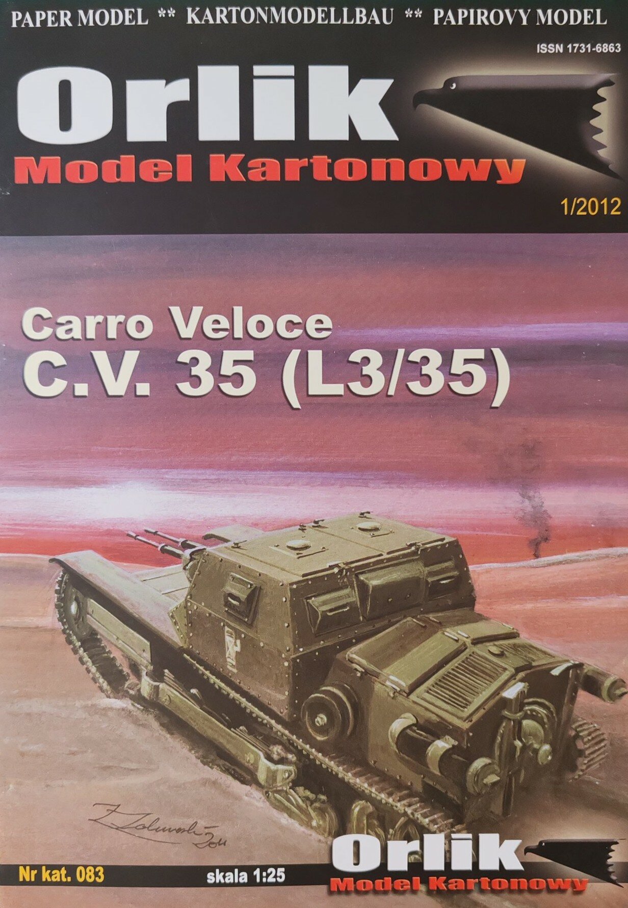 Сборная бумажная модель Танкетка Carro Veloce C.V. 35 (L3/35) - Orlik №83 (журнал)