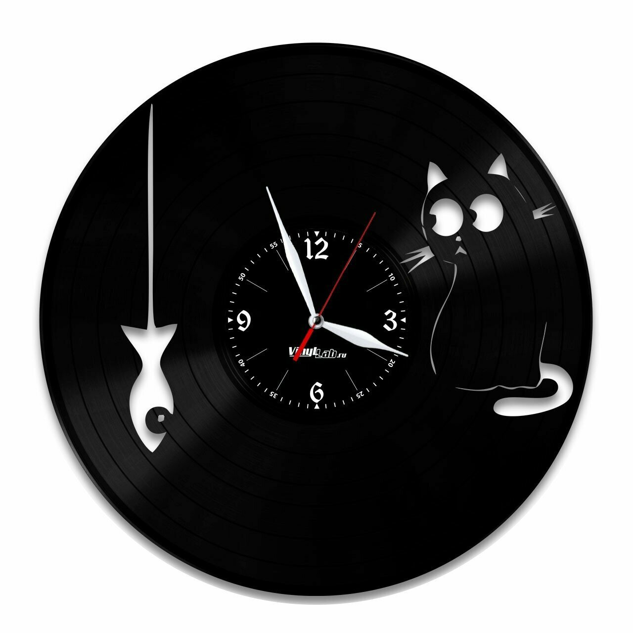 Часы из виниловой пластинки (c) VinylLab Коты