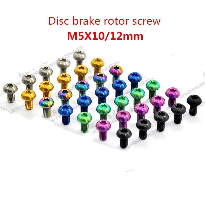 Титановые винты M5x10mm blue для ротора тормоза