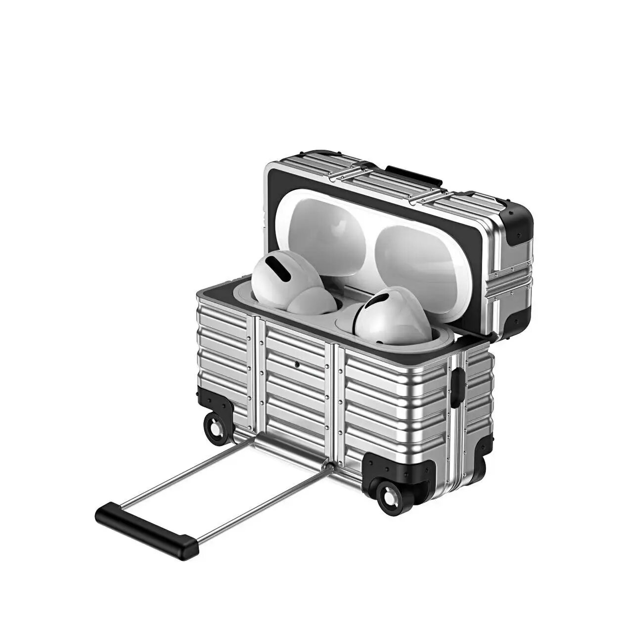 Чехол для Airpods Pro 2 из пластика AirPods 4 4anc, Silvery