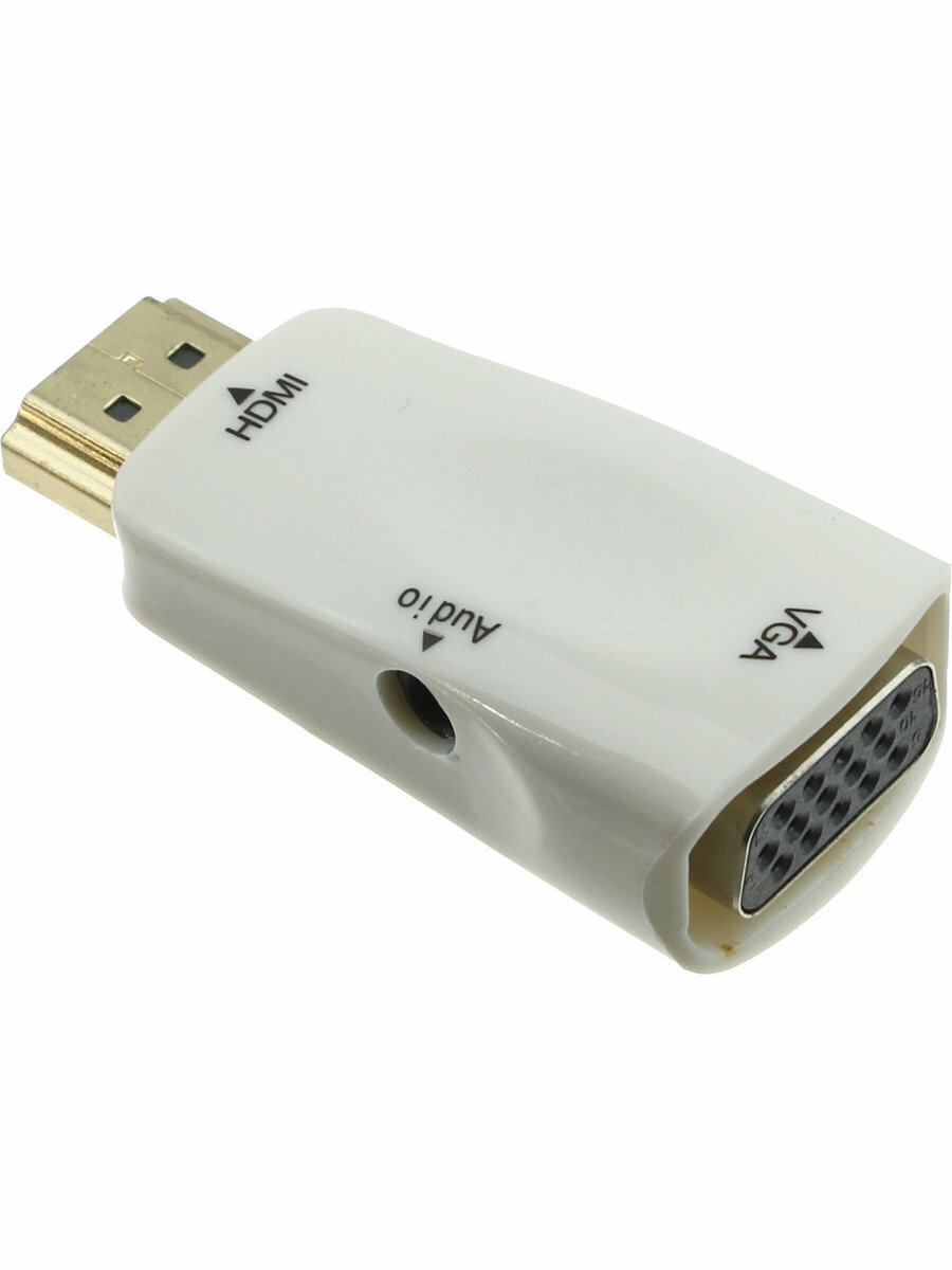 Переходник HDMI - VGA(G) J3.5-J3.5 конвертер, белый