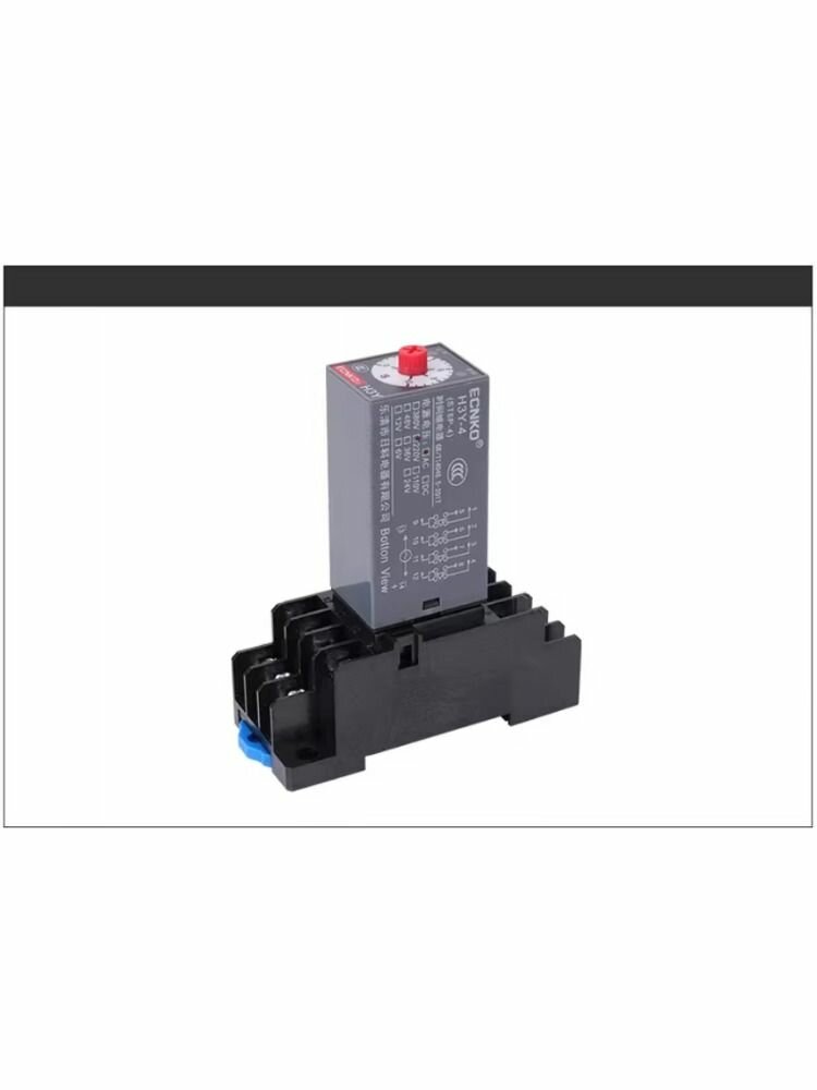 Реле времени Riko (H3Y-2 (8 контактов) с основанием, два нормально открытых и два нормально закрытых контакта, 12 В постоянного тока, 10 секунд (10 сек).