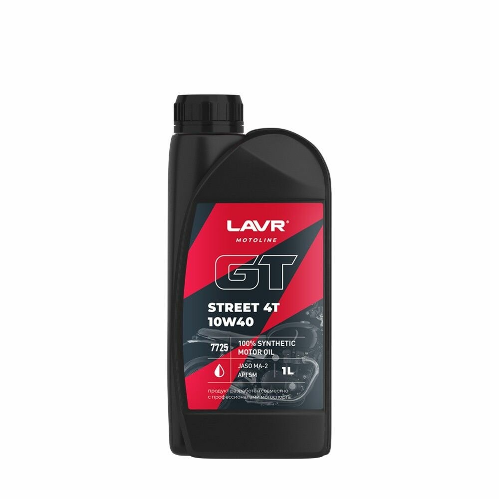 Масло моторное LAVR MOTO GT STREET 4T 10W40 синтетика (1 л)