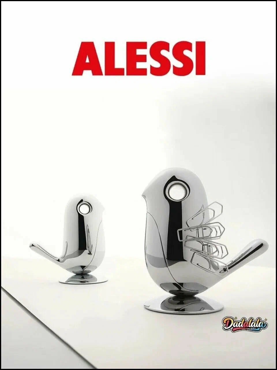 Магнитный держатель для скрепок "Alessi Chip" RT01, зеркальный цвет, цинковый сплав