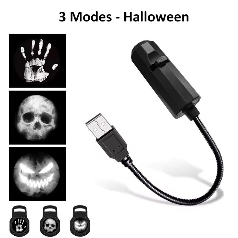 Проектор череп VENUSWING для Хэллоуина 3 Modes - Halloween