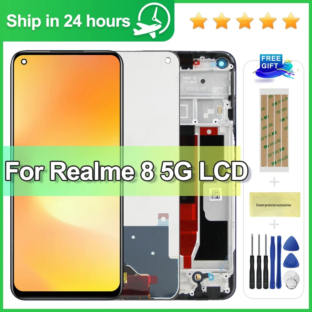 ЖК-экран для OPPO Realme 8 5G Black no frame