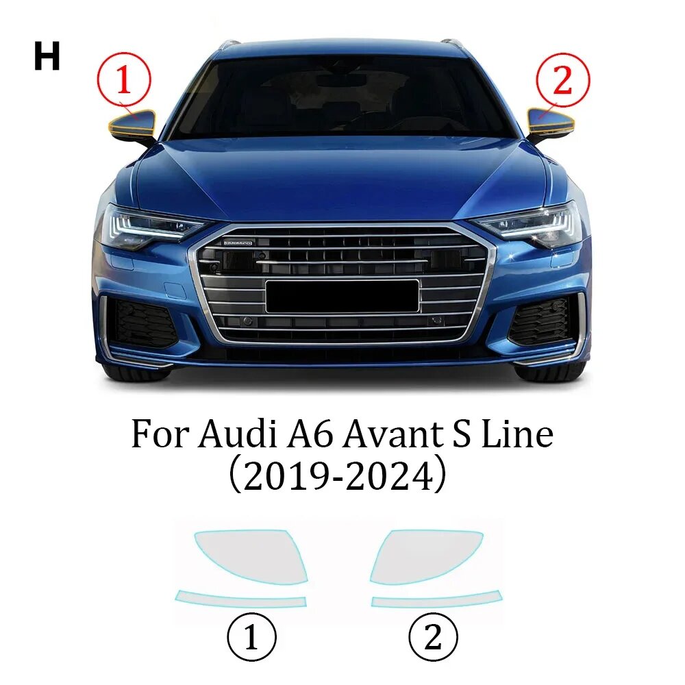 Защитная пленка на зеркала Audi A6 Avant S Line 2019-2024, Color Name: Rearview Film