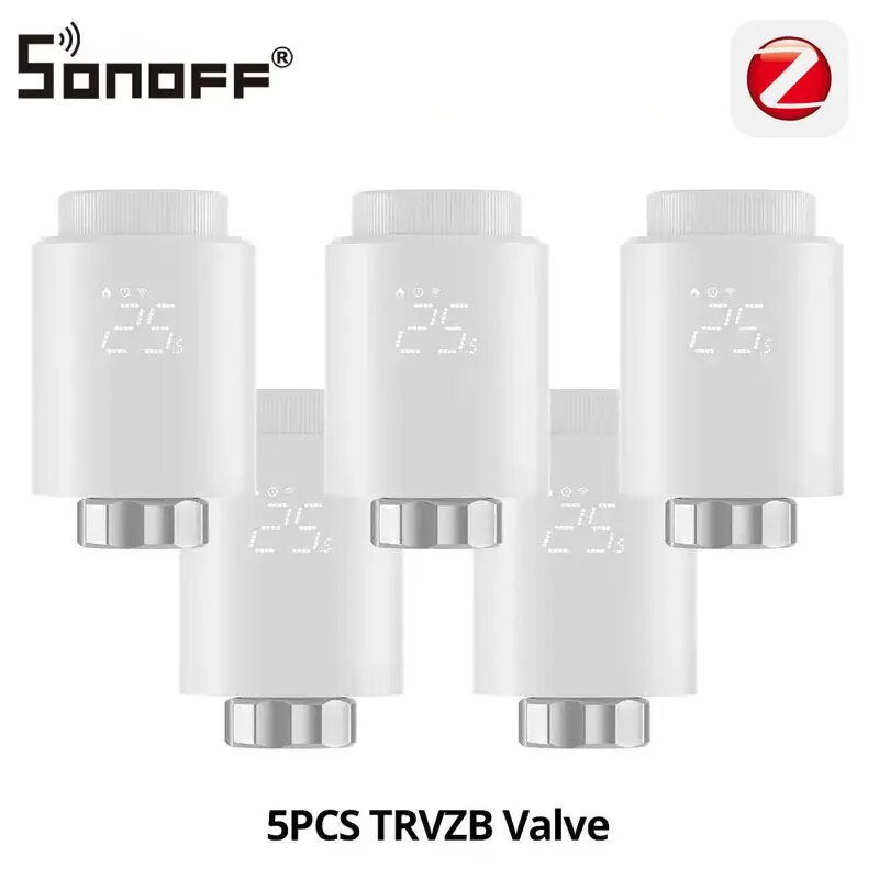 Термостатический радиаторный клапан SONOFF TRVZB Zigbee 3.0 Умный дом Контроль температуры ZHA MQTT Приложение Ewelink Для Alexa Google Home-5PCS TRVZB