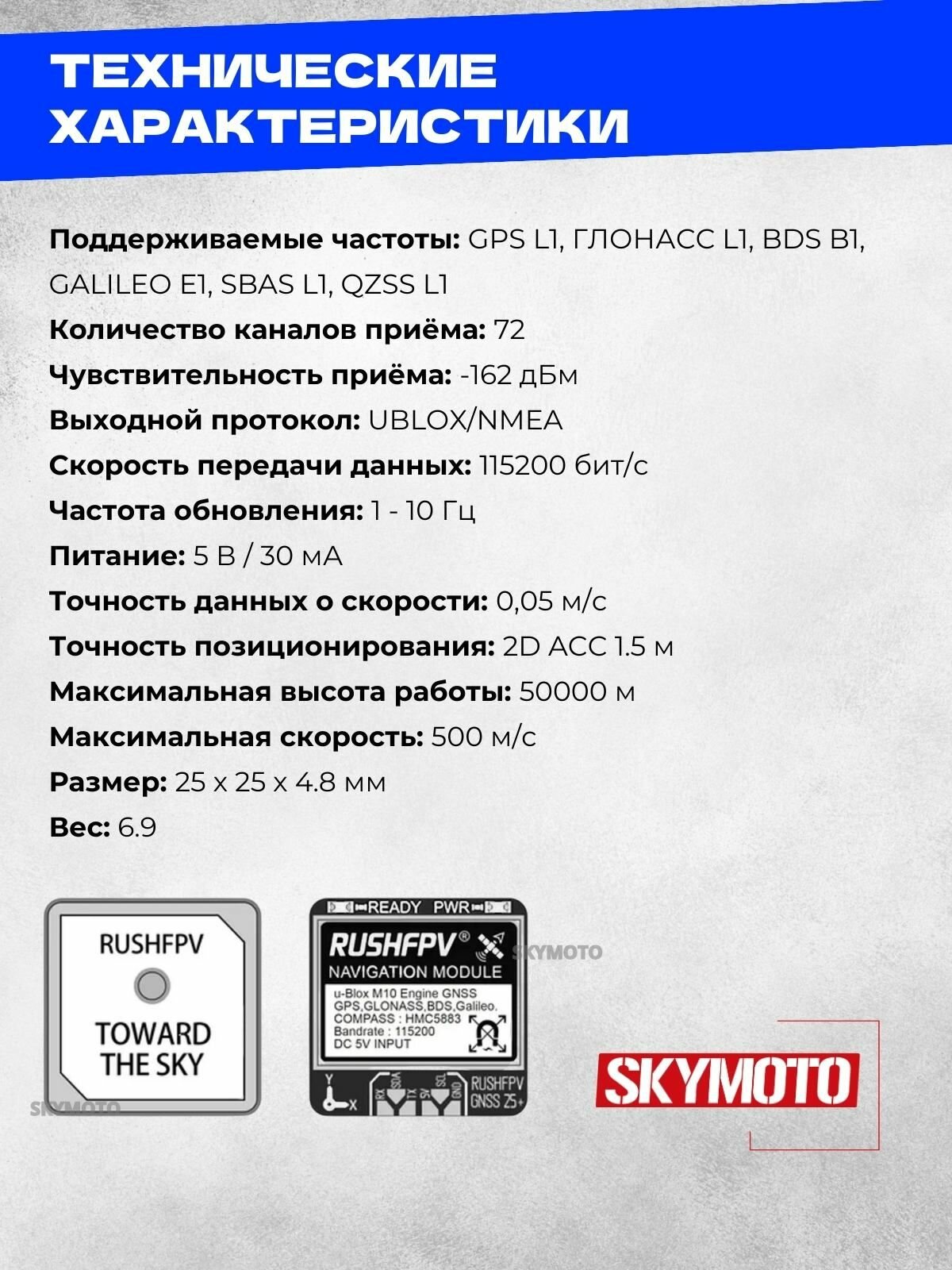 Модуль RushFPV GNSS PRO (компас/GPS/GLONASS) — фото 1