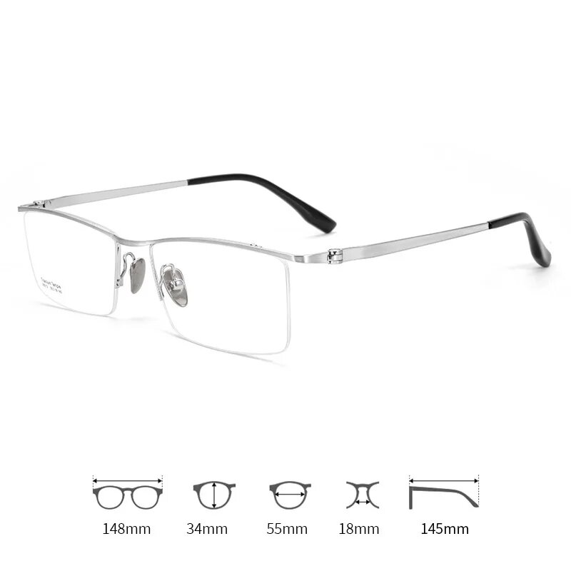 Оправа Gmei Optical титан Silver C2 для мужчин