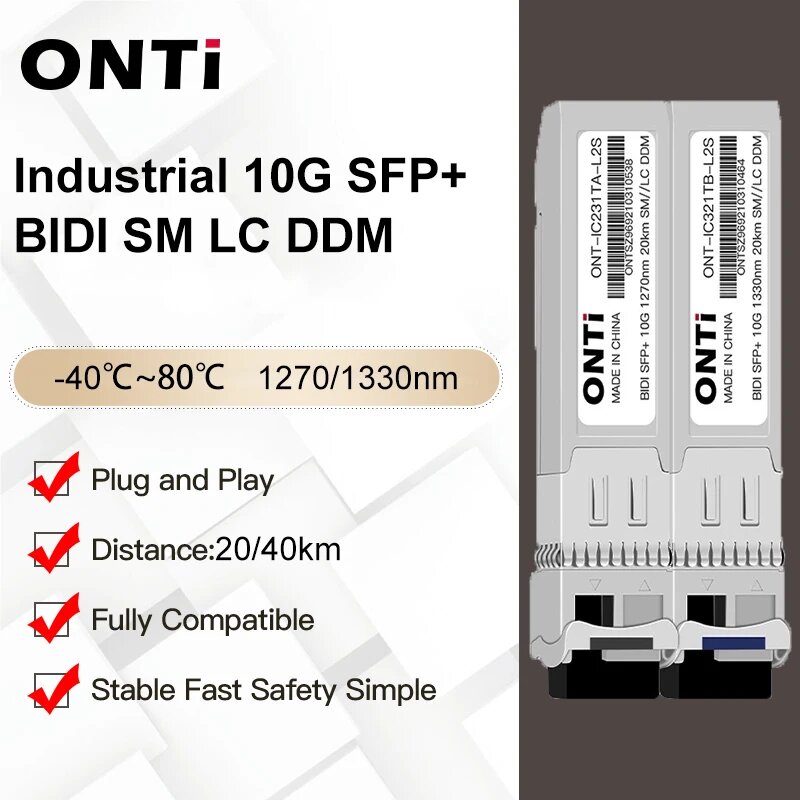 ONTi 10G BIDI SFP+ 20KM 1Pair