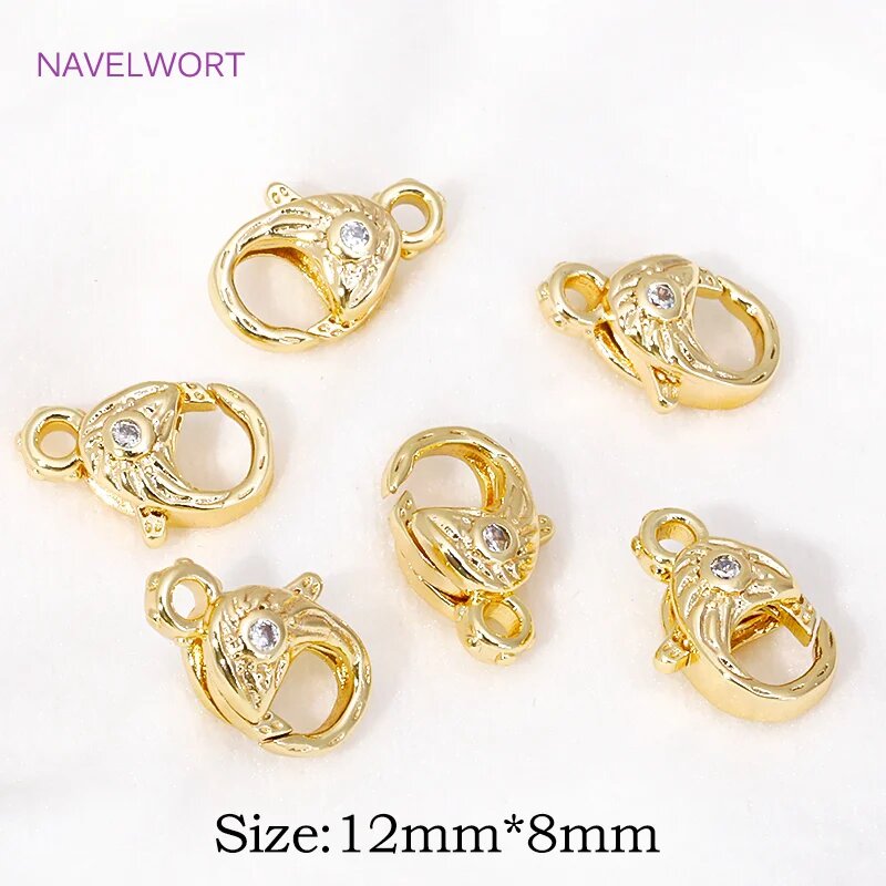 Позолоченные застежки-карабины 14K Gold Plated, 2 шт