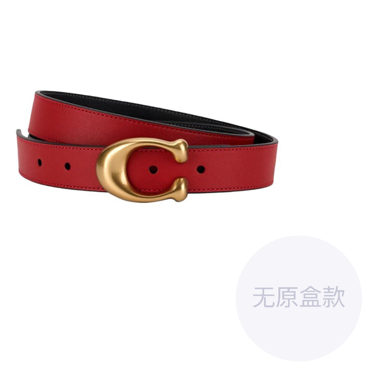 COACH Ремни из коровьей кожи Женские Красный Черный Ширина 2,5 см M