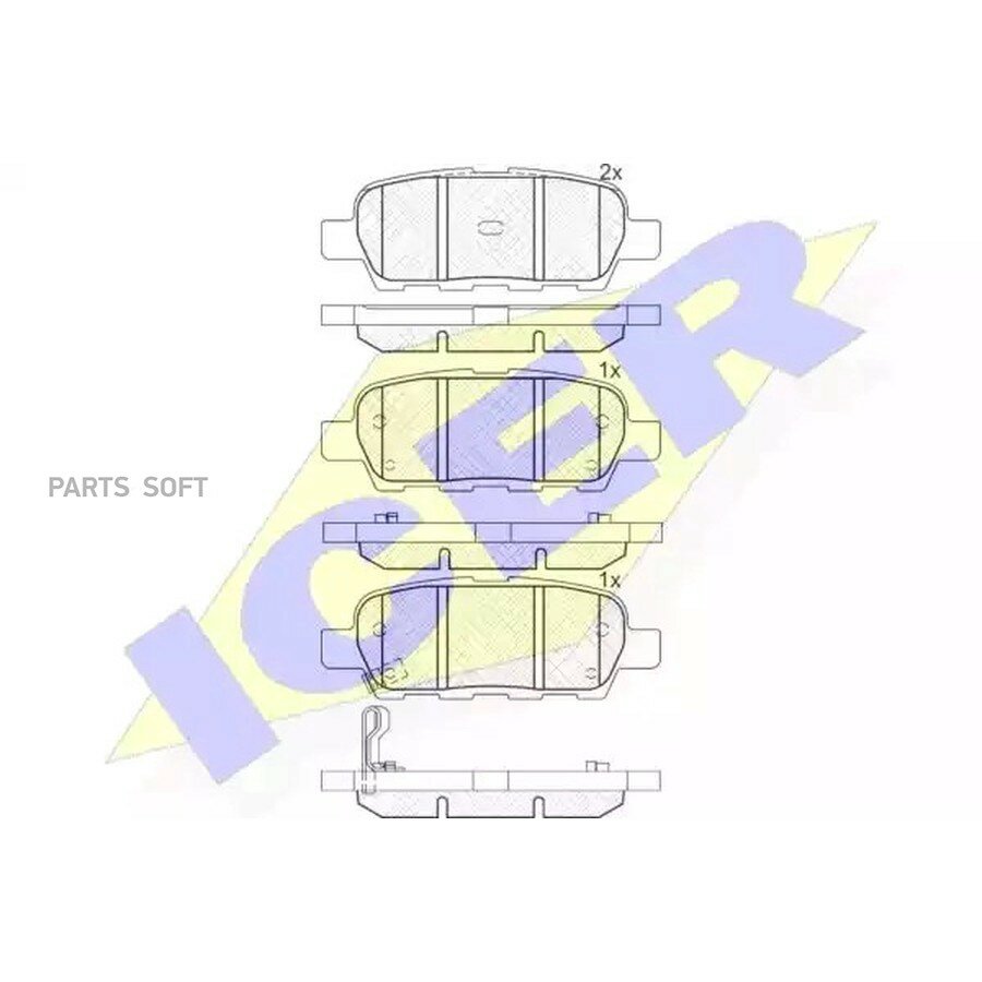 Колодки тормозные дисковые ICER 181509 задн, INFINITI: FX 03-, NISSAN: MURANO 05-, QASHQAI 07-, X-TRAIL 01-, X-TRAIL 07-, RENAULT: KOLEOS 08-