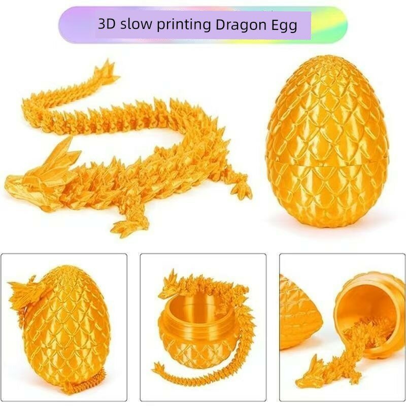 3D-печатное игрушечное яйцо дракона, разноцветное украшение в виде дракона из драгоценных камней, реалистичное яйцо