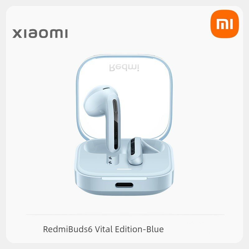 Redmi Buds 6 Vital Edition Беспроводные Bluetooth наушники с шумоподавлением синего цвета ТРУ-беспроводные стерео для
