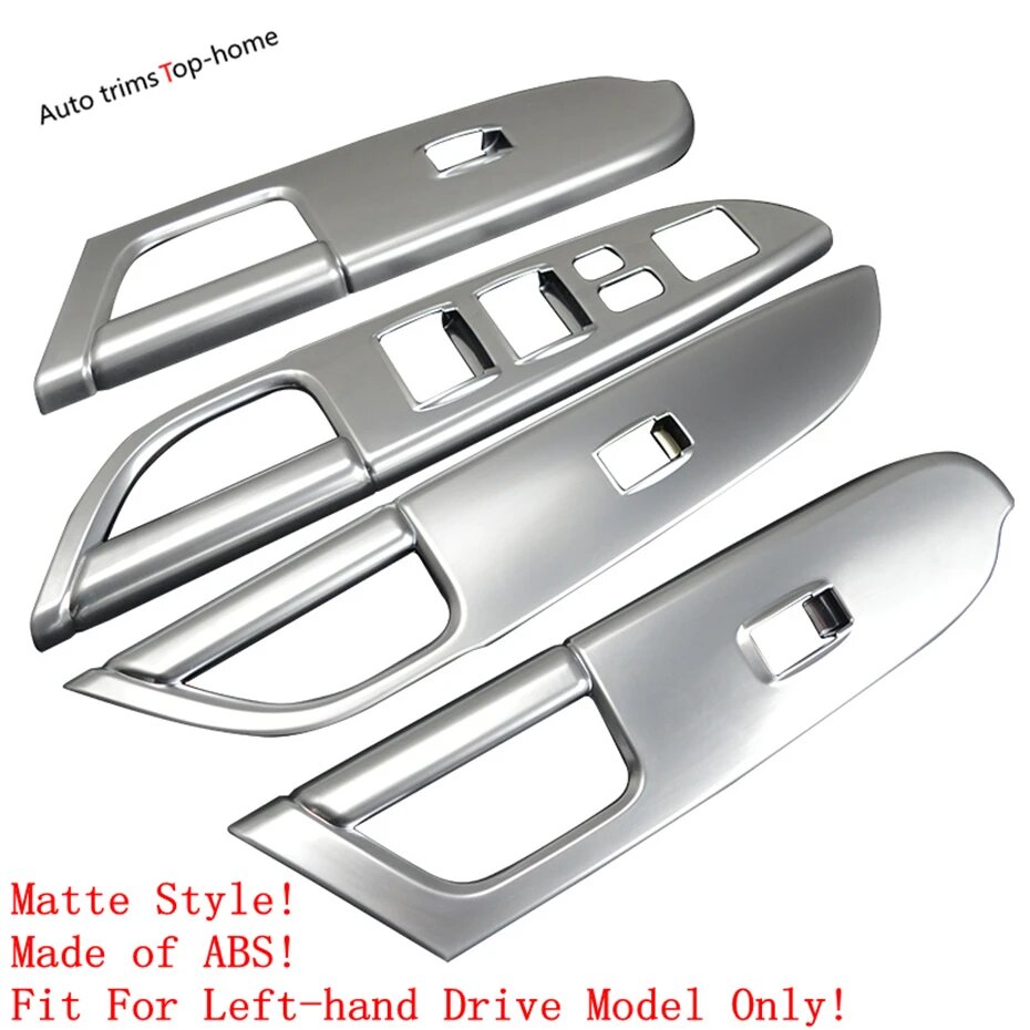 Матовые накладки на кнопки стеклоподъемников для Mitsubishi ASX 2014-2021, Left-hand Drive, ABS