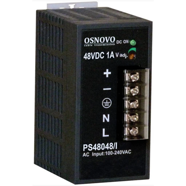 Блок питания OSNOVO PS-48048/I Промышленный . 1 выход: DC48V, 1A (48W), AC100-240V. КПД: 83%