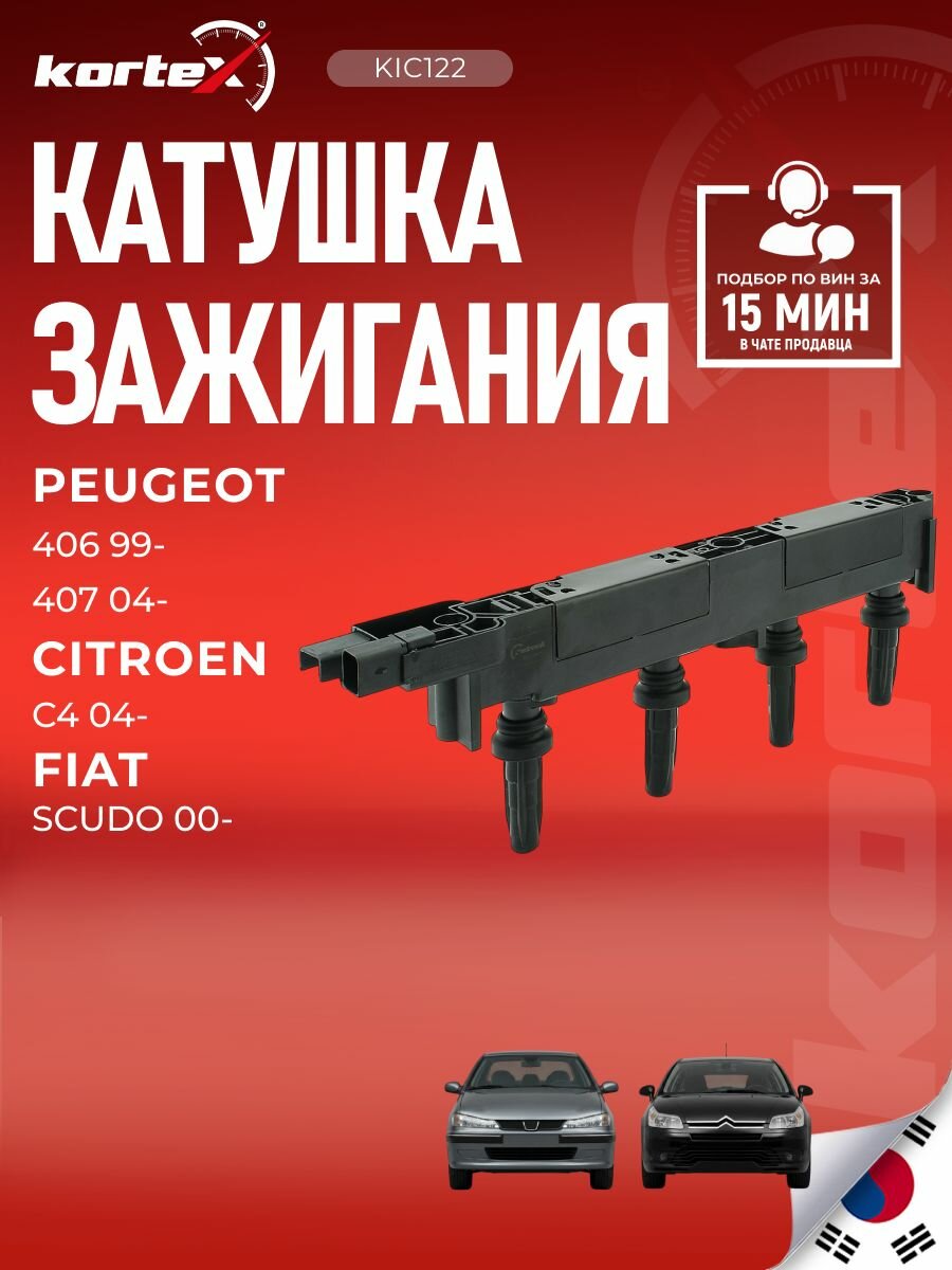 Катушка зажигания Kortex для PEUGEOT 406 99- / 407 04- / CITROEN C5 01- 2.0I SC 2020