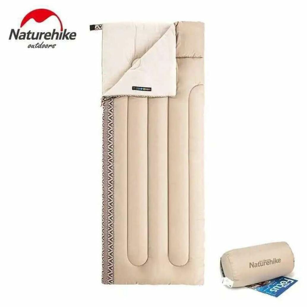 Мешок спальный Naturehike L150, 190х75см, (ТК: +13C), (левый), бежевый