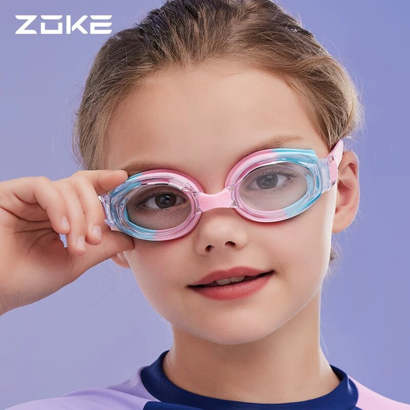 Детские очки для плавания Zoke, очки для плавания высокой четкости, водонепроницаемые, противотуманные, не раздражают