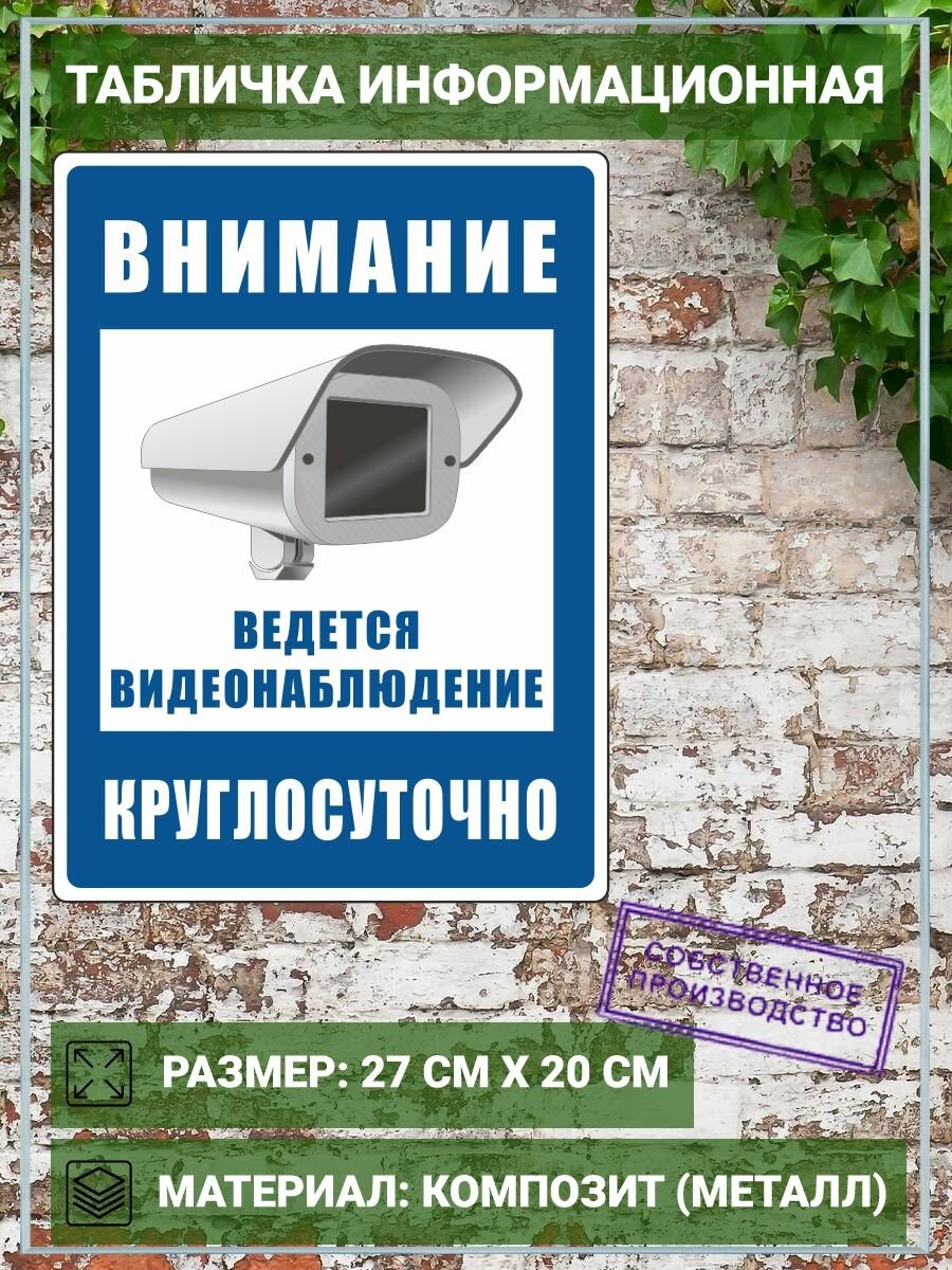Табличка информационная Внимание Ведется видеонаблюдение №004