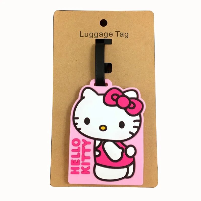 Силиконовые бирки для багажа/посадочные талоны Hello Kitty и Sanrio, милые держатели для удостоверений личности/адресов с мультяшными персонажами, аксессуары для багажа/посадки.