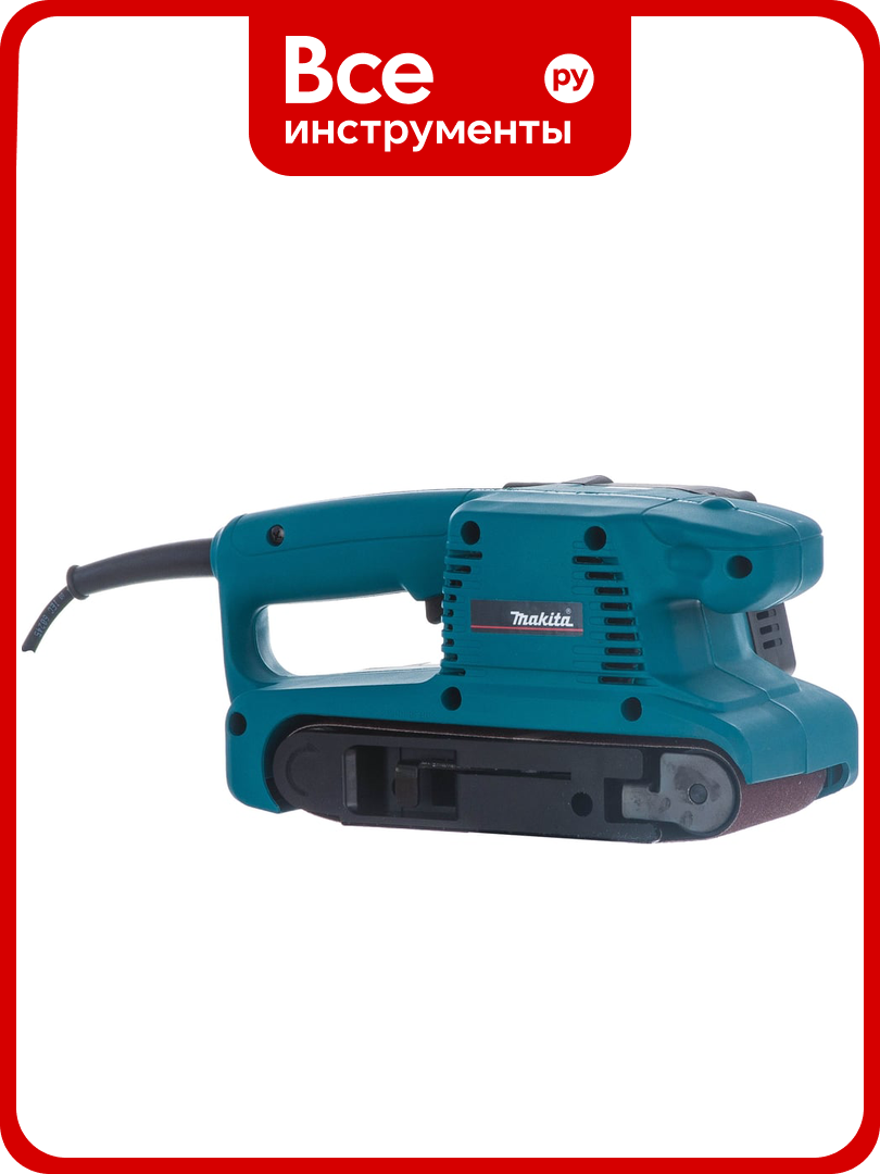 Ленточная шлифмашина Makita 9910K, для шлифования выравнивания поверхностей заготовок древесины металла, металлический