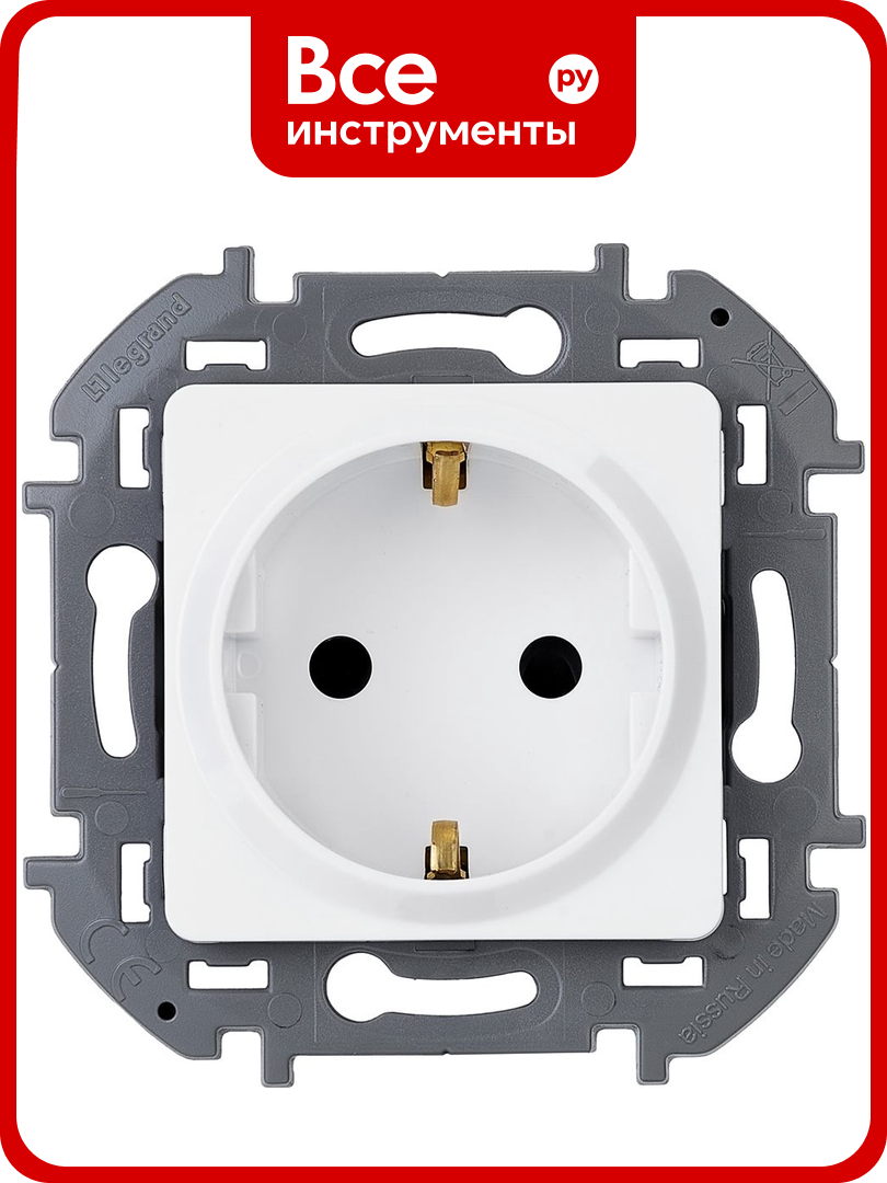 Розетка Legrand с заземлением Legrand Inspiria без шторок 16А 250В винтовые зажимы белый