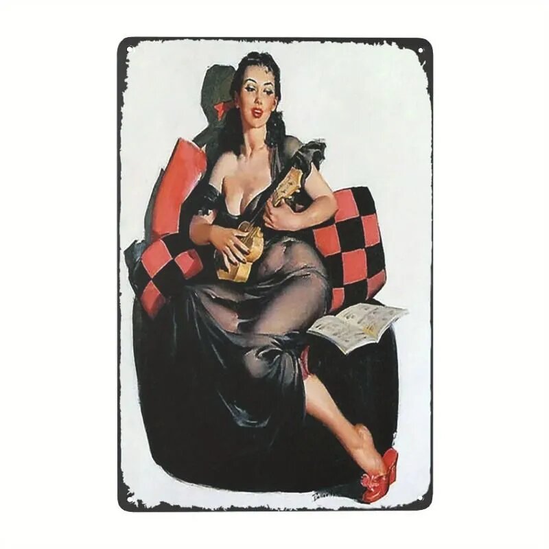 Девушки в стиле пин-ап, ретро-постер, табличка на жести 20x30cm