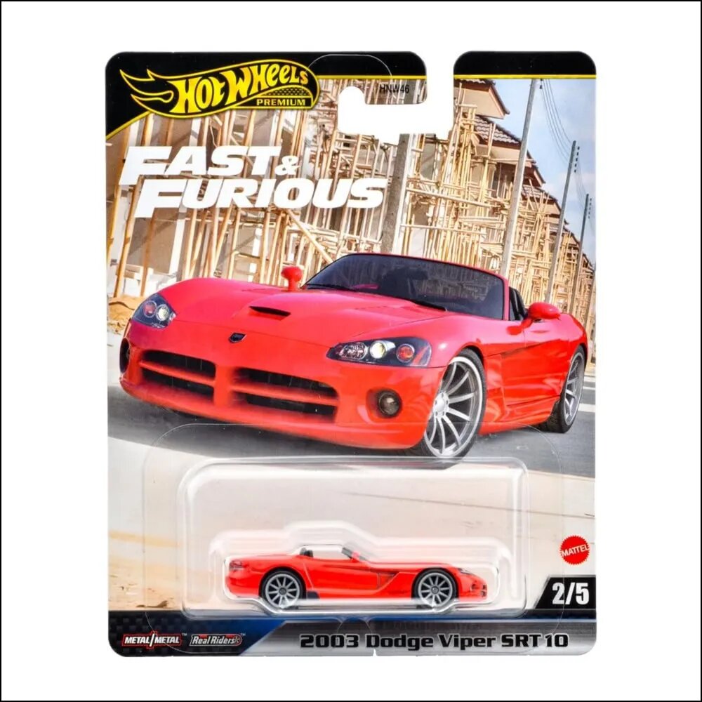 Hot Wheels Fast & Furious 2003 Dodge Viper SRT10 Red Metal Diecast Model Car 1:64 Scale — фото 1