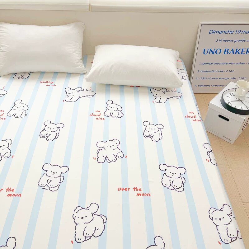 Puppy Looking to You Original Line Puppy Cute Striped Cotton 100 листов и простыни из чистого хлопка, цельный предмет
