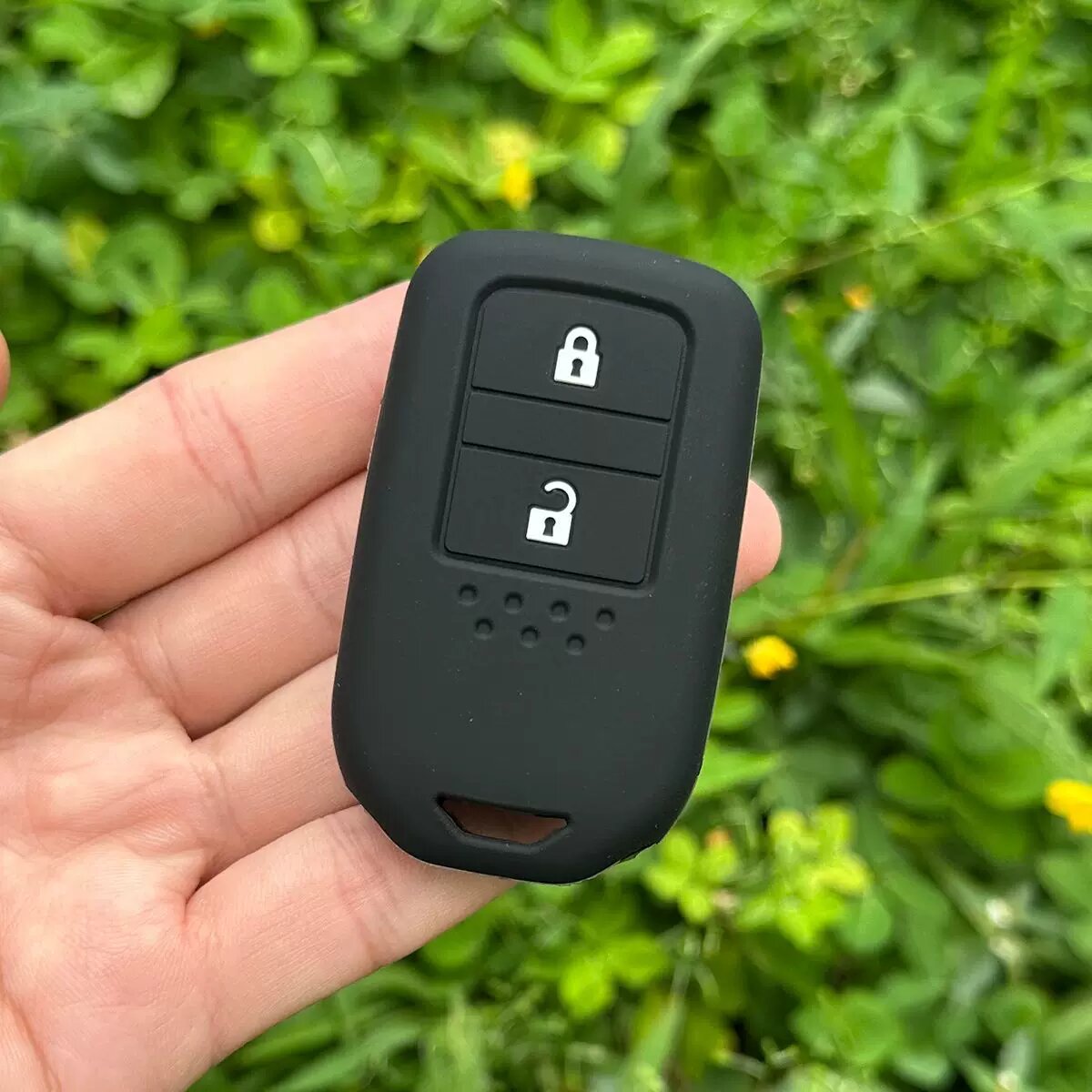 Универсальный силиконовый чехол для ключа автомобиля Honda Fit, Jazz, CR-V, HR-V, Civic - черный 2-кнопочный стиль