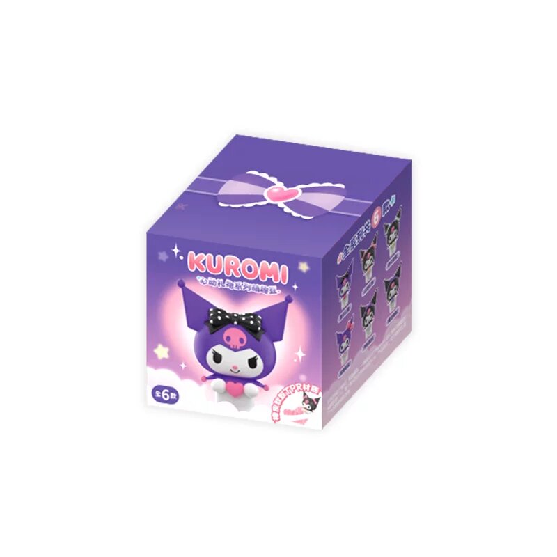 Набор милых мини-ластиков Sanrio в подарочной упаковке, фигурка Куроми в коробке-сюрпризе. Одна коробка, случайная,